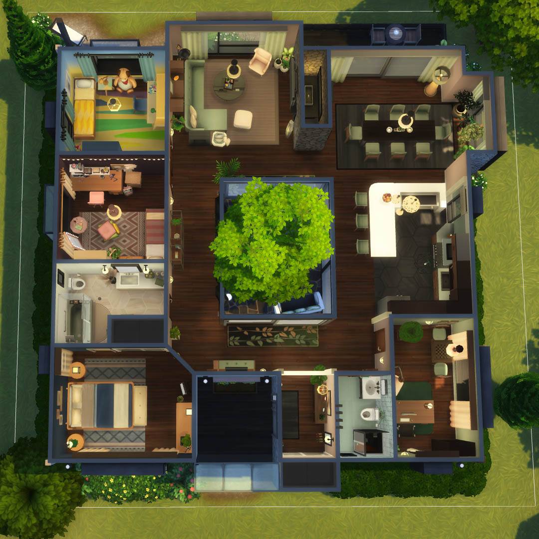 Contemporary Square house - Gallery - The Sims 4 Rooms / Lots - CurseForge