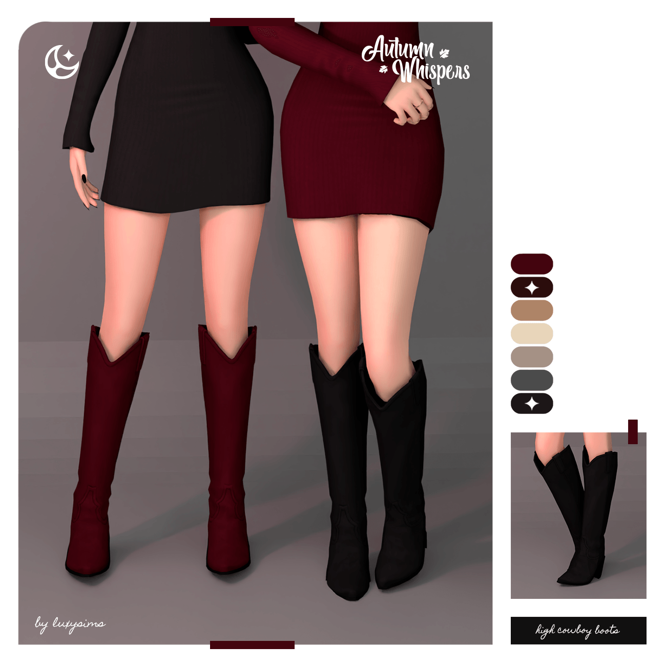 High Cowboy Boots - Autumn Whispers Collection - The Sims 4 Create a ...