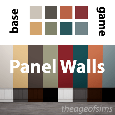 Panel Walls - 32 Base Game Walls - Gallery - The Sims 4 Build / Buy ...