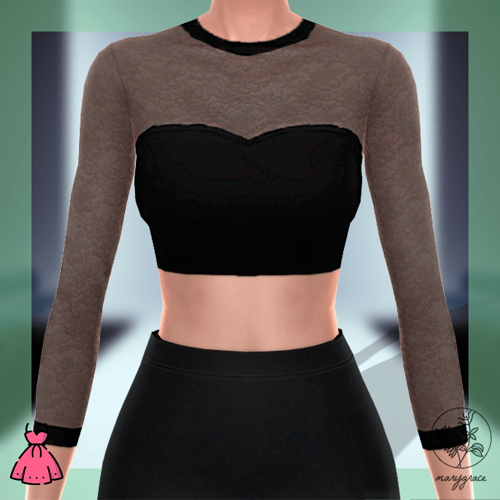 LACE CROP TOP #64 - The Sims 4 Create a Sim - CurseForge