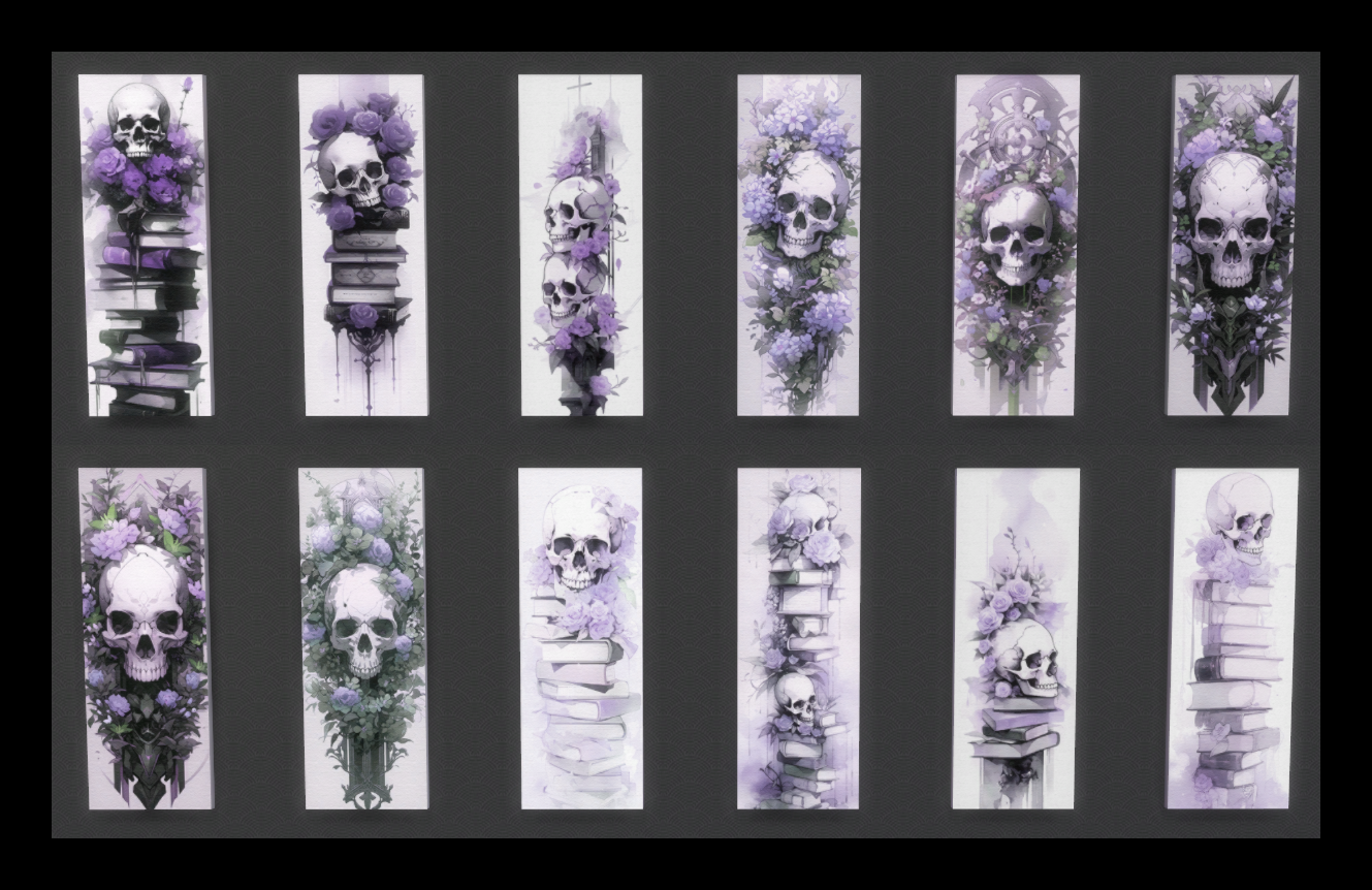 Skulls Bookmarks Paintings - Gallery - The Sims 4 Build / Buy - CurseForge