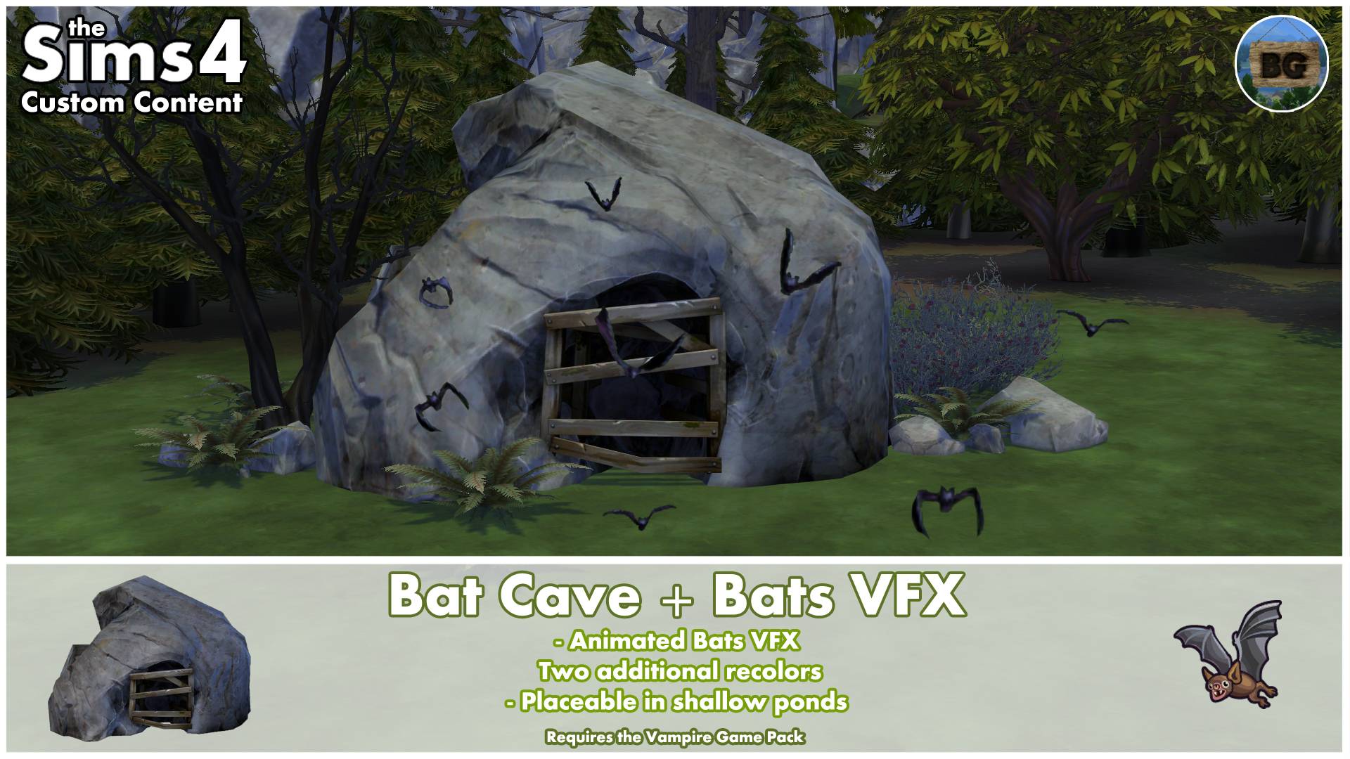 Bat Cave + Bats VFX ~ Animated ~ Halloween ~ - The Sims 4 Build / Buy ...