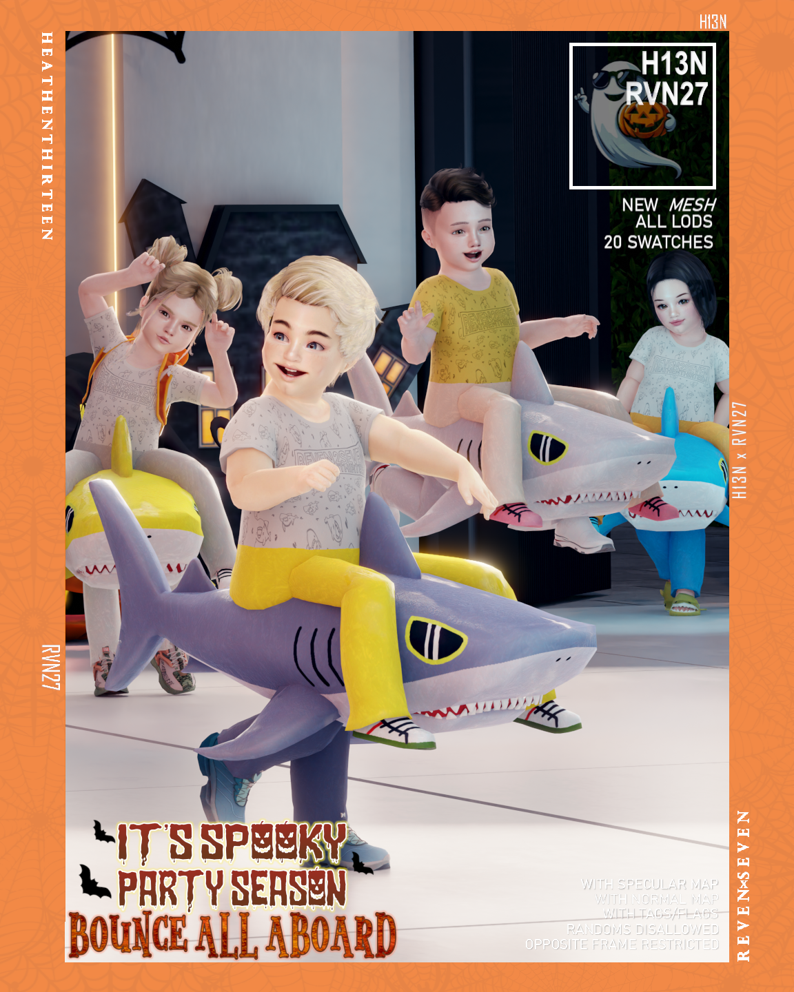 Toddler's Shark Rider Inflatable Spooky Costume - The Sims 4 Create a ...