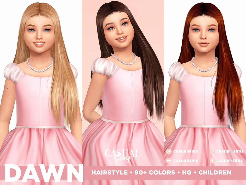 CasualSims - Dawn Hairstyle for Children (No Braids) - The Sims 4 ...