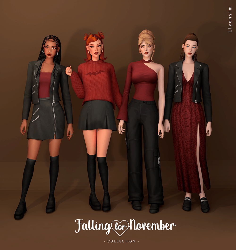[Falling for November] Leather Jacket with dress - Gallery - The Sims 4 ...