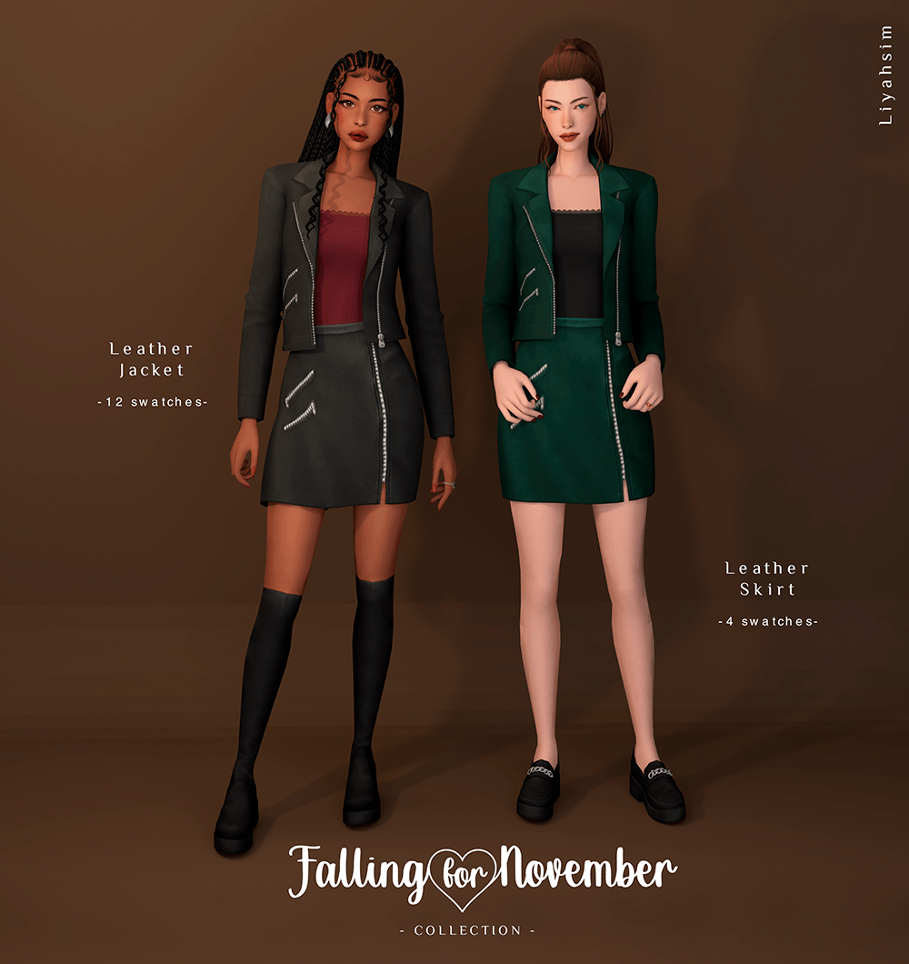 [Falling For November] Leather Jacket - Gallery - The Sims 4 Create a ...