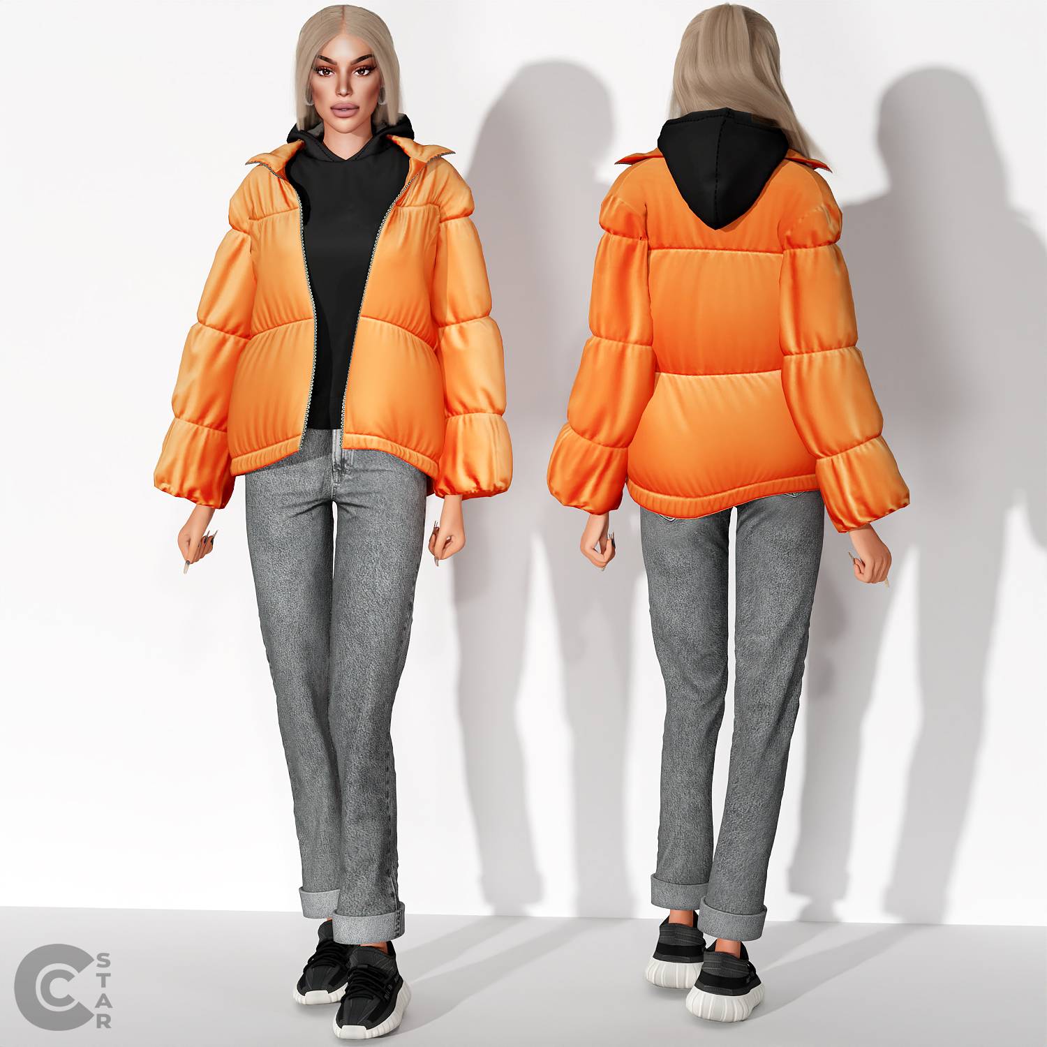 Hoodie with Puffer Winter Jacket - Gallery - The Sims 4 Create a Sim ...