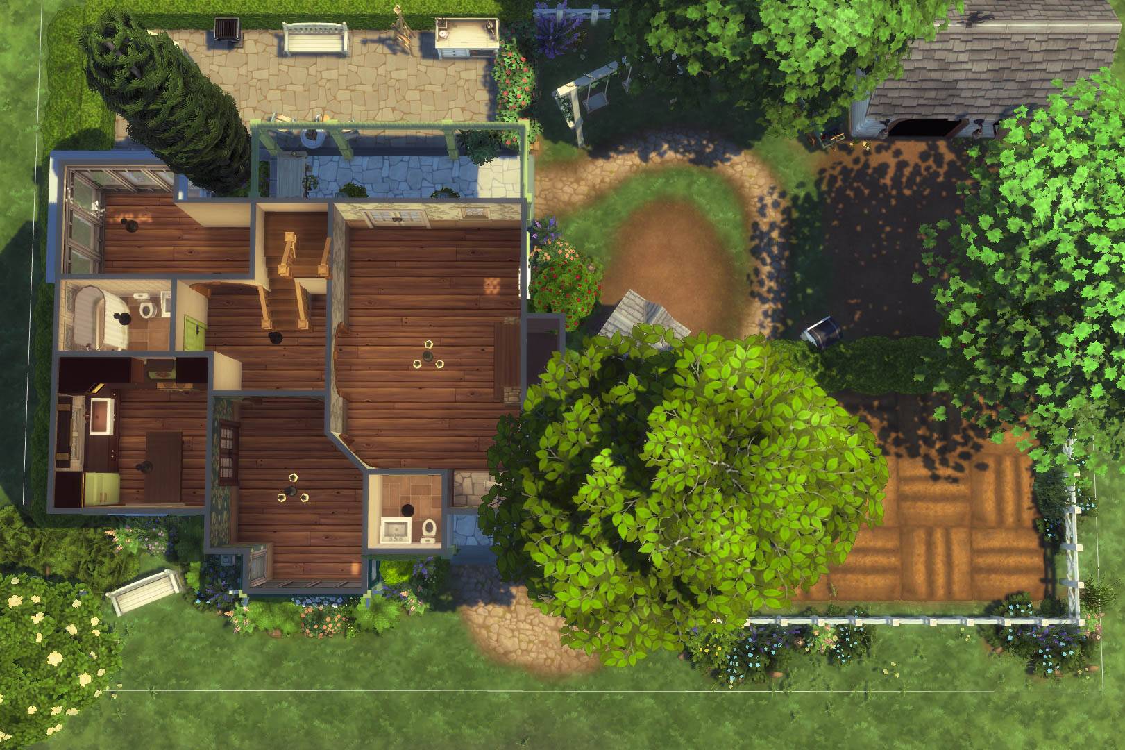 Green Secret Cottage (Unfurnished) - Gallery - The Sims 4 Rooms / Lots - CurseForge