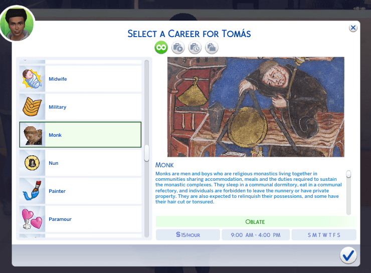 Medieval Monk Career - The Sims 4 Mods - CurseForge