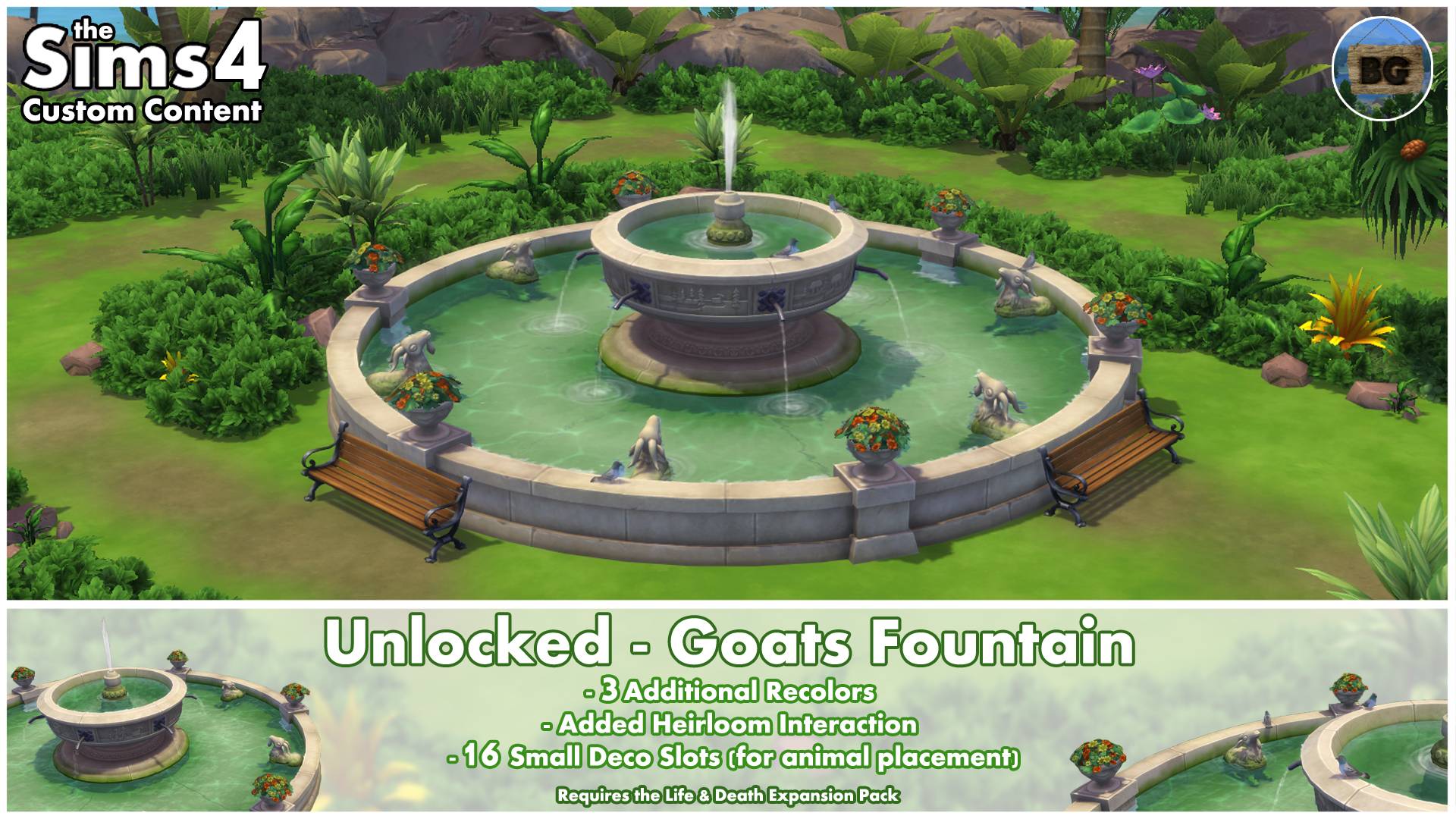 Unlocked - Goats Fountain ~ Life & Death - The Sims 4 Build / Buy ...