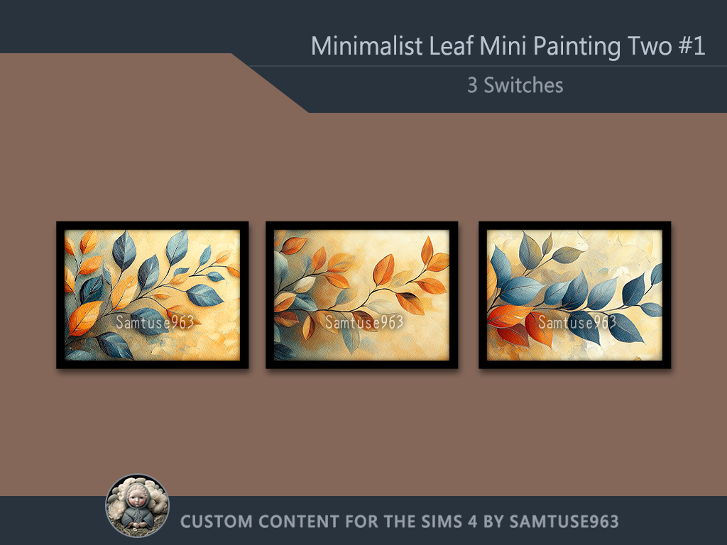 Minimalist Leaf Mini Painting Two #1 Samtuse963 - Gallery - The Sims 4 ...