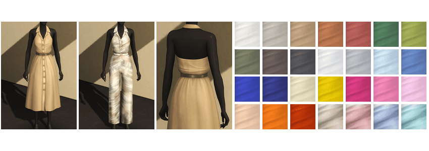 Desert Sand - Sandy Shirt Dress & Jumpsuit Set - The Sims 4 Create a ...
