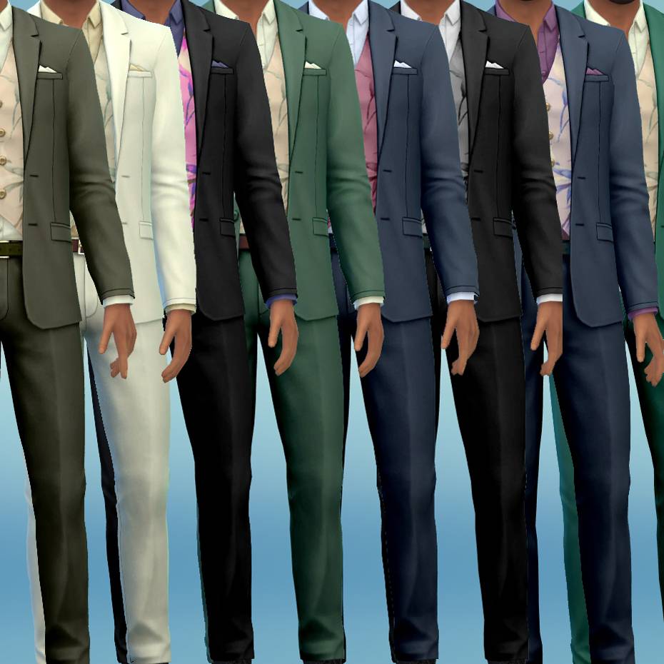 Male Fitted Stylish Florals Suits Set - The Sims 4 Create a Sim ...