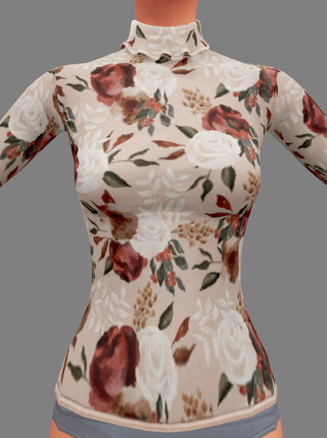 Ruffle High Neck Shirt - Romantic Flowers - Gallery - The Sims 4 Create ...