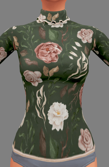 Ruffle High Neck Shirt - Romantic Flowers - Gallery - The Sims 4 Create ...