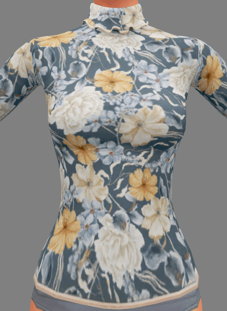 Ruffle High Neck Shirt - Romantic Flowers - Gallery - The Sims 4 Create ...