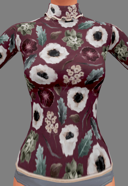 Ruffle High Neck Shirt - Romantic Flowers - Gallery - The Sims 4 Create ...