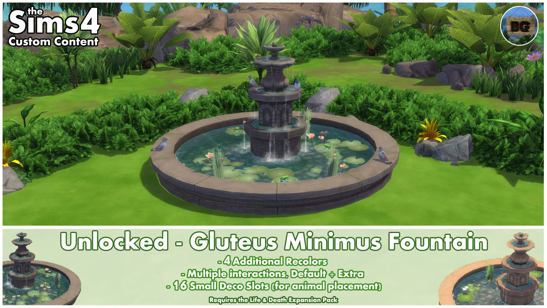 Unlocked - Gluteus Minimus Fountain ~ Life & Death - The Sims 4 Build ...