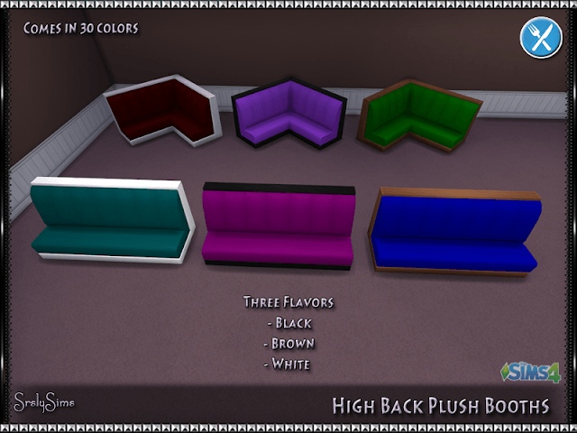 Recolors: High Back Plush Booth - Gallery - The Sims 4 Build / Buy ...