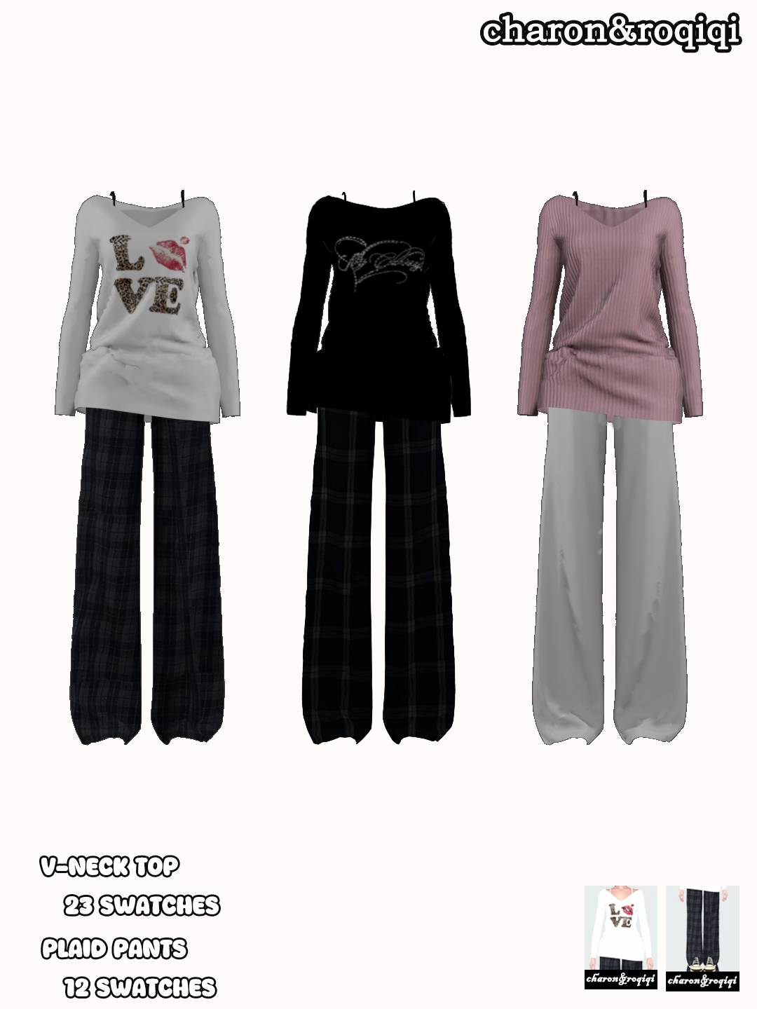 [charon&roqiqi]v-neck top - Screenshots - The Sims 4 Create a Sim ...