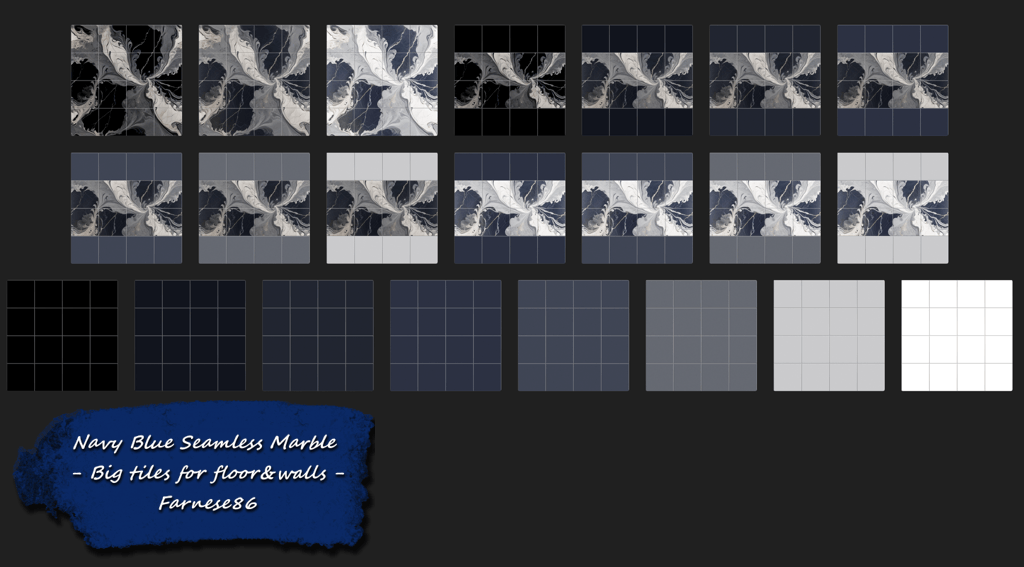 Navy Blue Marble - big tiles for floor&walls - Gallery - The Sims 4 ...