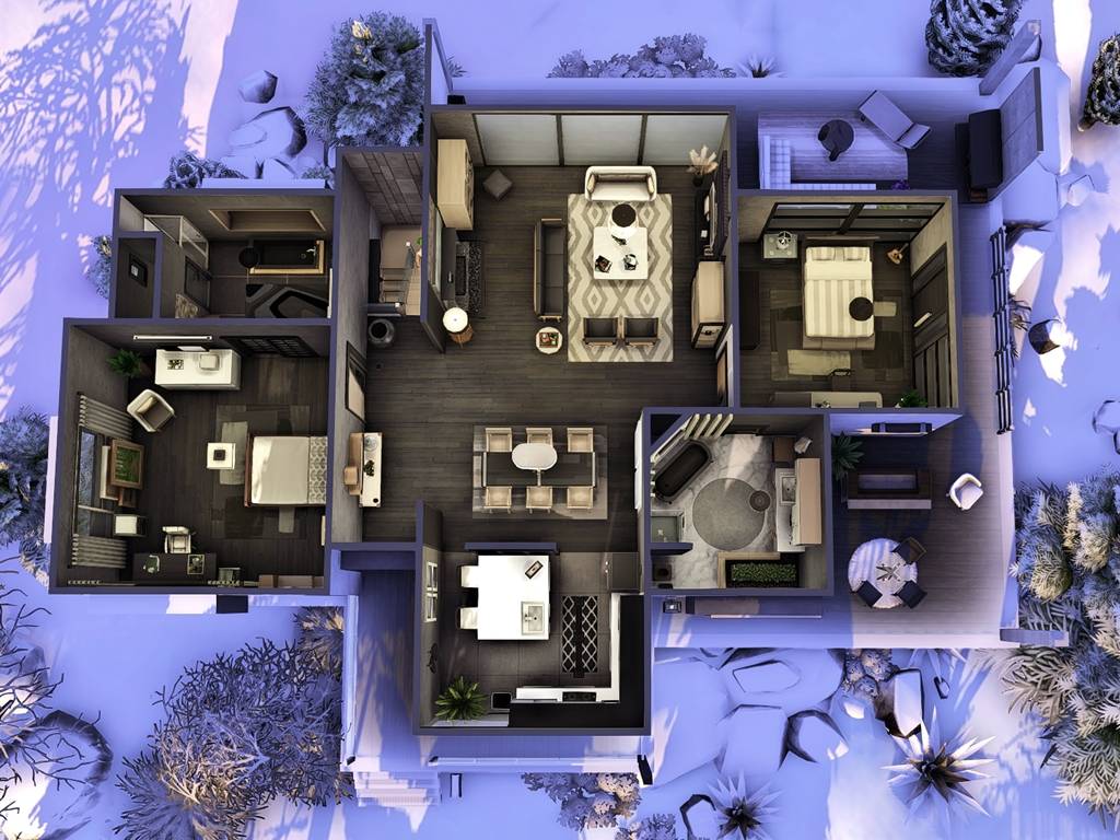Modern Winter House - Gallery - The Sims 4 Rooms / Lots - CurseForge