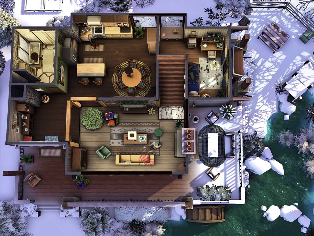 The Winter Cabin - Gallery - The Sims 4 Rooms / Lots - CurseForge