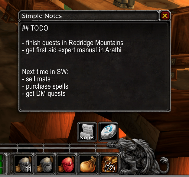 Simple Notes - World of Warcraft Addons - CurseForge