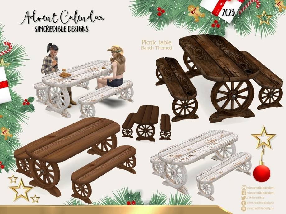 '23 Advent Calendar - Day 4 🎅🎁 - Ranch Picnic Table - Gallery - The Sims 4 Build / Buy - CurseForge
