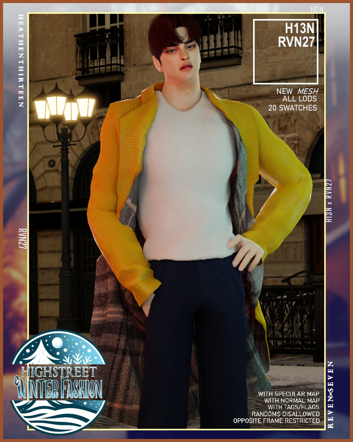 Men's Blown Winter Trench Coat with Sweater Undershirt - The Sims 4 ...
