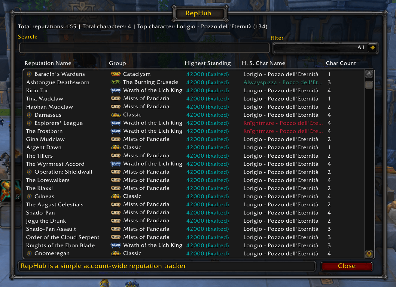 RepHub - World of Warcraft Addons - CurseForge