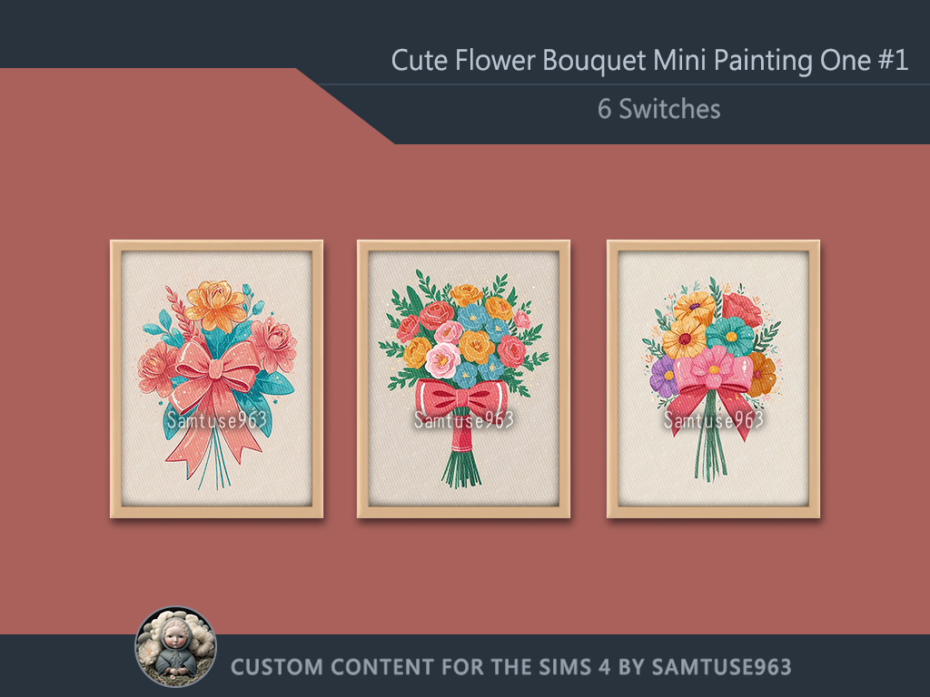 Cute Flower Bouquet Mini Painting One #1 Extra G Samtuse963 - Gallery ...
