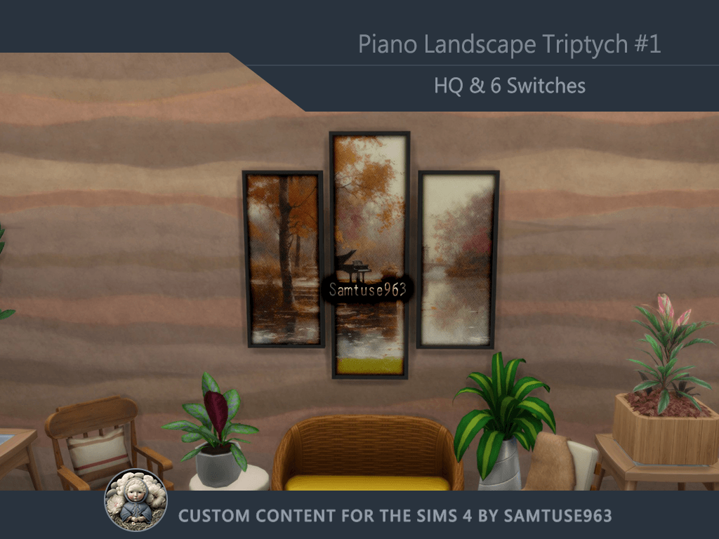 HQ Piano Landscape Triptych #1 Sellable Extra B Samtuse963 - The Sims 4 Build / Buy - CurseForge