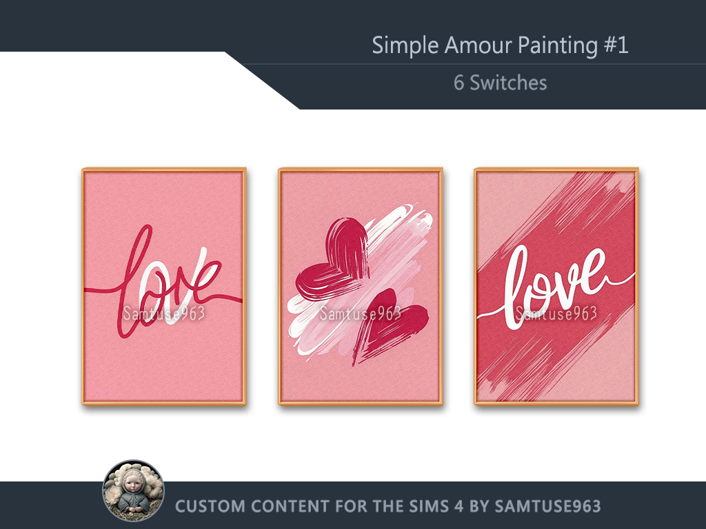 Simple Amour Painting #1 Sellable Extra A Samtuse963 - The Sims 4 Build / Buy - CurseForge