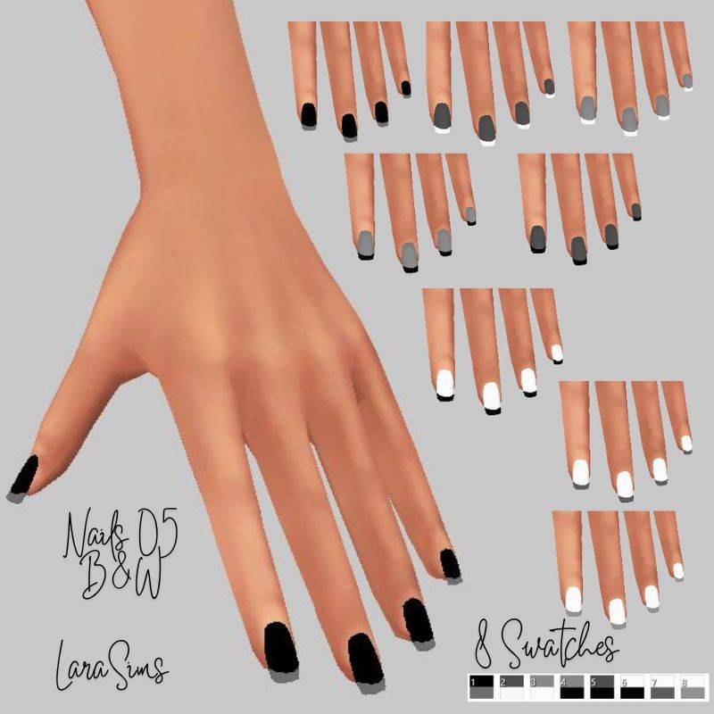 NAILS 05 B&W - Gallery - The Sims 4 Create a Sim - CurseForge