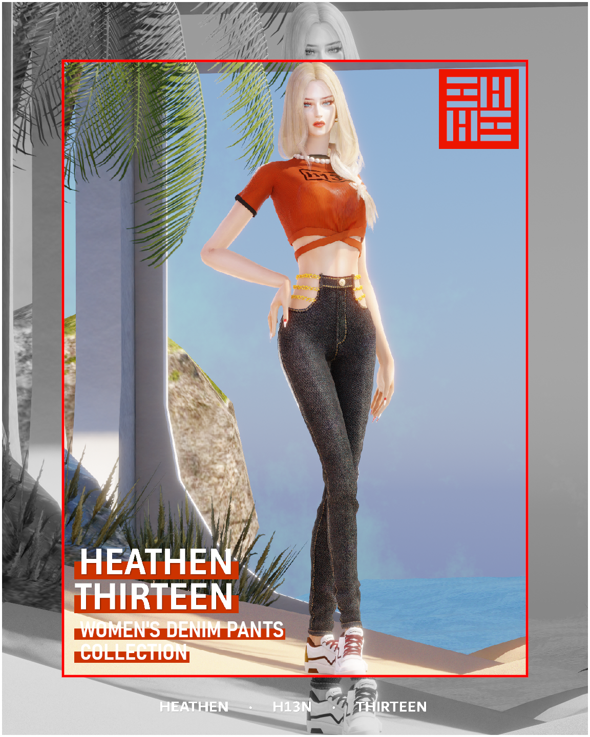 Cut Out Chain Denim Pants at The Sims 4 Nexus - Mods and community