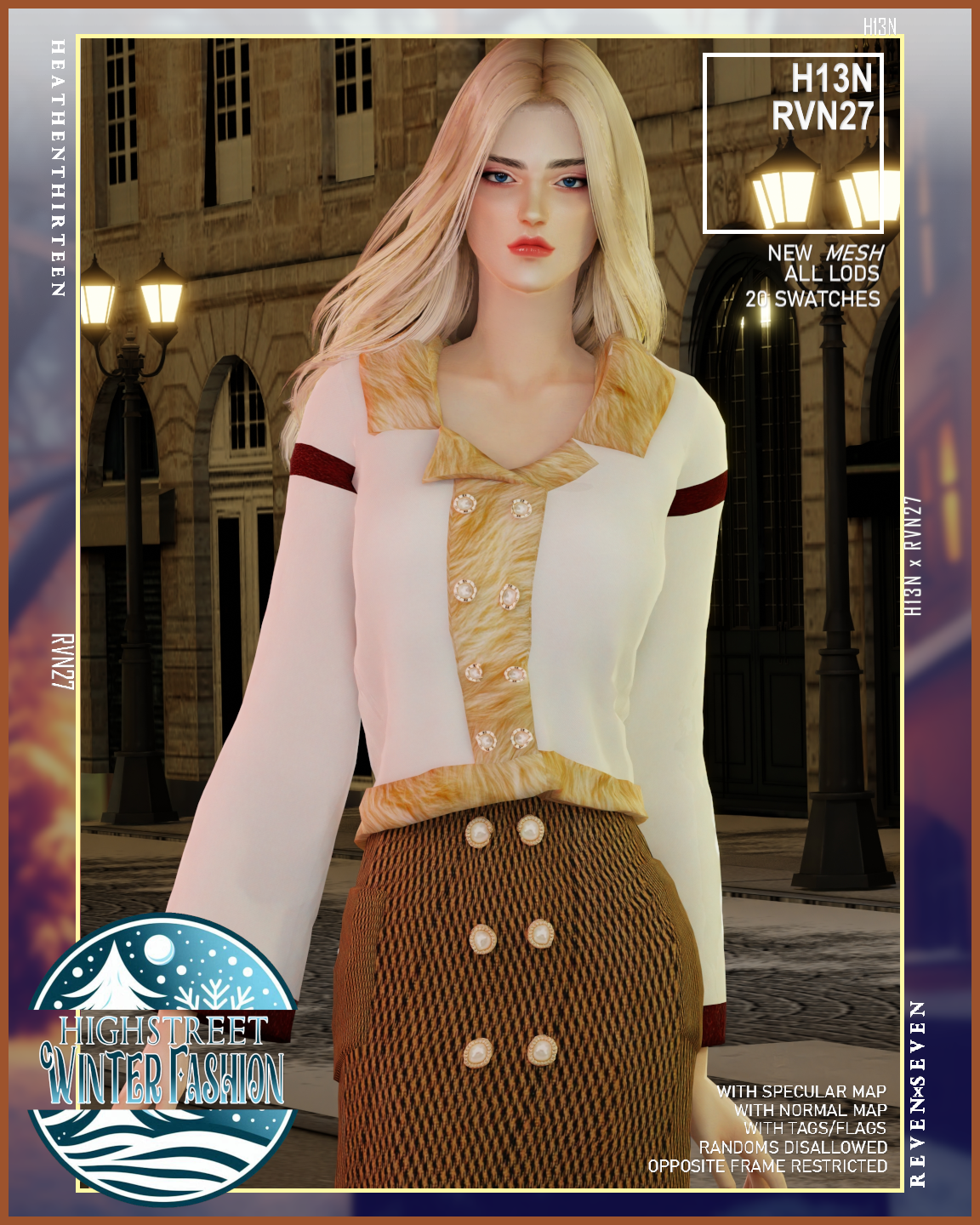 Women's Double Breasted Pearl Button Faux Fur Crop Jacket - The Sims 4 ...