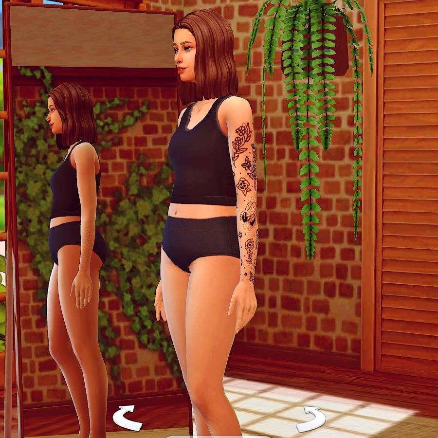 Traditional Line Art Floral Bumble Bee Tattoo Sleeve - by JimBoblia - Gallery - The Sims 4 ...