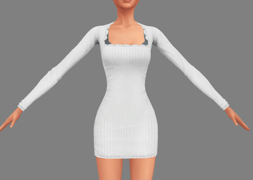 Cotton Dress with Lace Details - Gallery - The Sims 4 Create a Sim ...