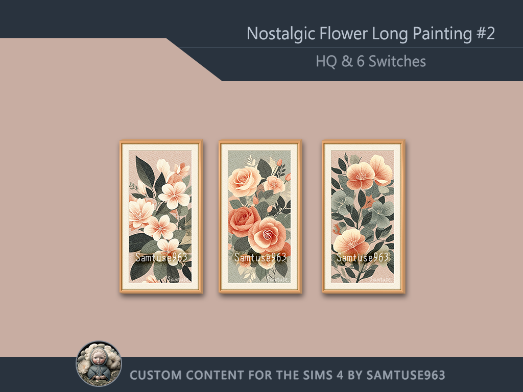 HQ Nostalgic Flower Long Painting #2 Sellable Extra D Samtuse963 - Gallery - The Sims 4 Build ...