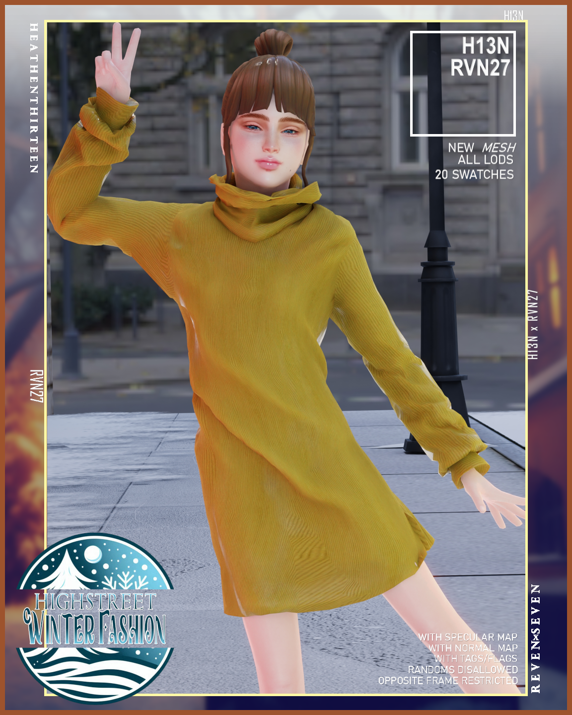 Child's Mid Length High Neck Sweater Dress - The Sims 4 Create a Sim ...