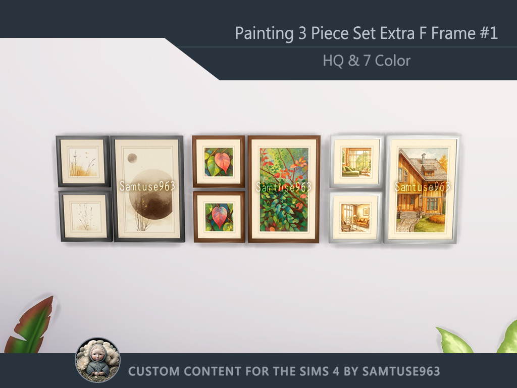 HQ Painting 3 Piece Set Extra F Frame #1 Samtuse963 - The Sims 4 Build / Buy - CurseForge