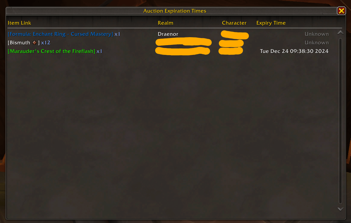 Expiry Tracker - World of Warcraft Addons - CurseForge