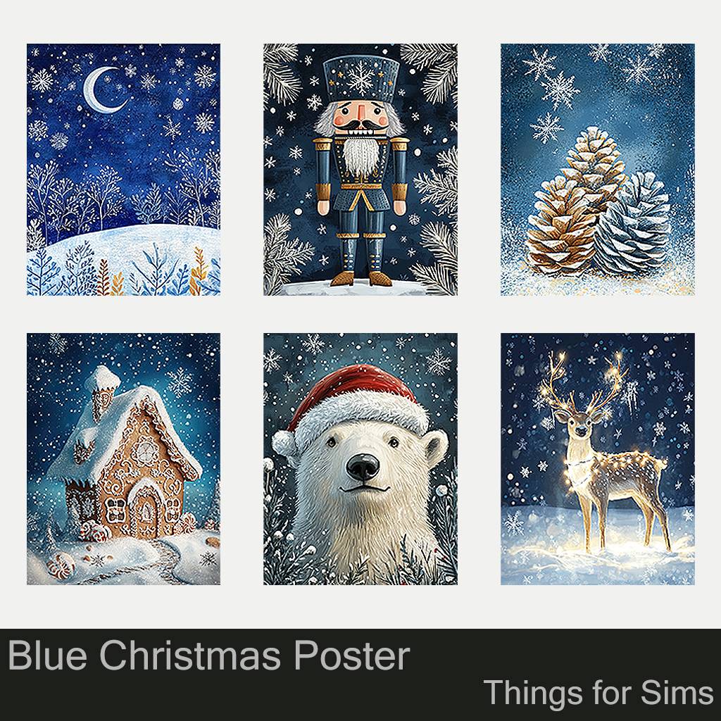 Blue Christmas Posters - Gallery - The Sims 4 Build / Buy - CurseForge