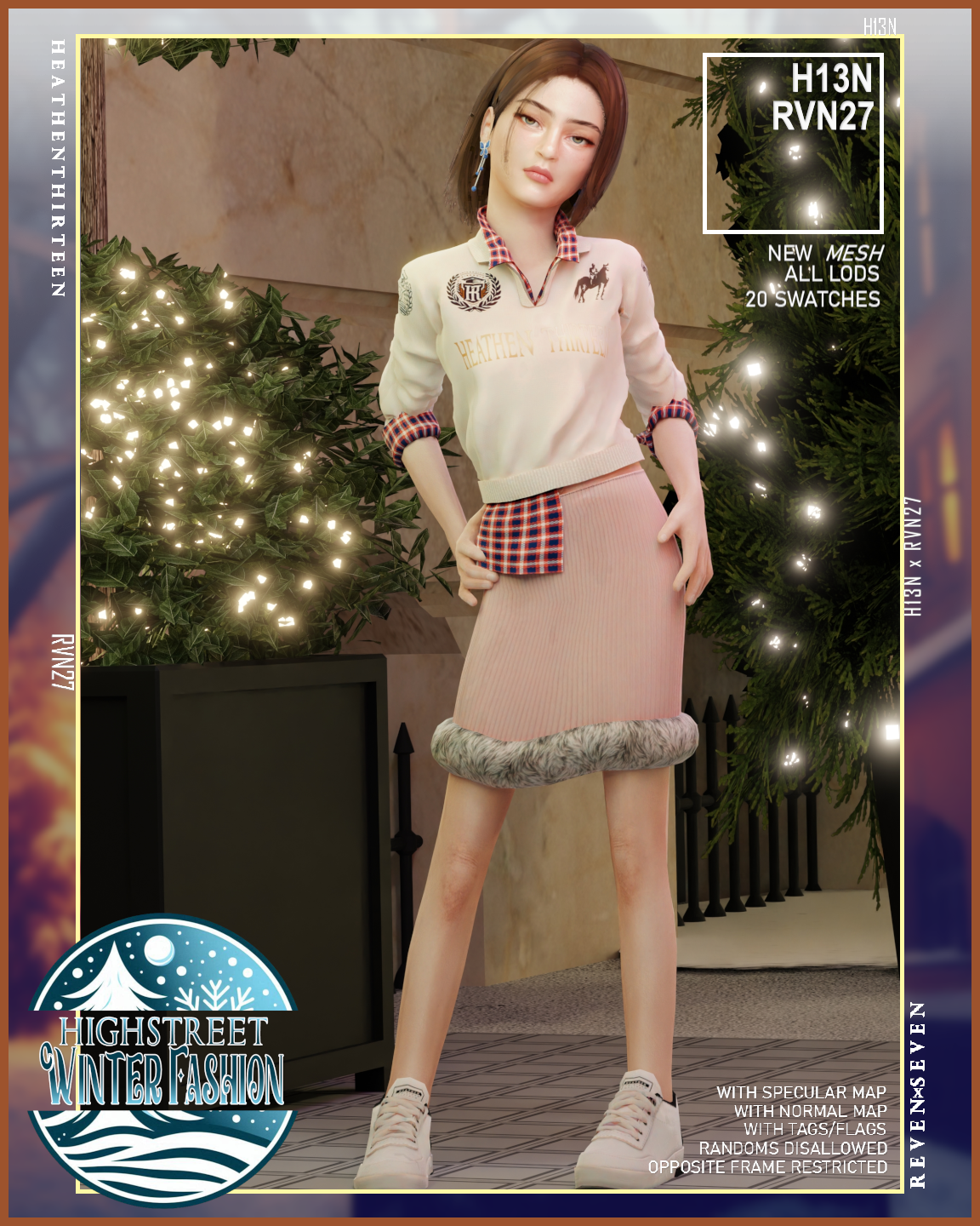 Girl's Fur Trim Faux Leather Winter Fleece Skirt at The Sims 4 Nexus ...