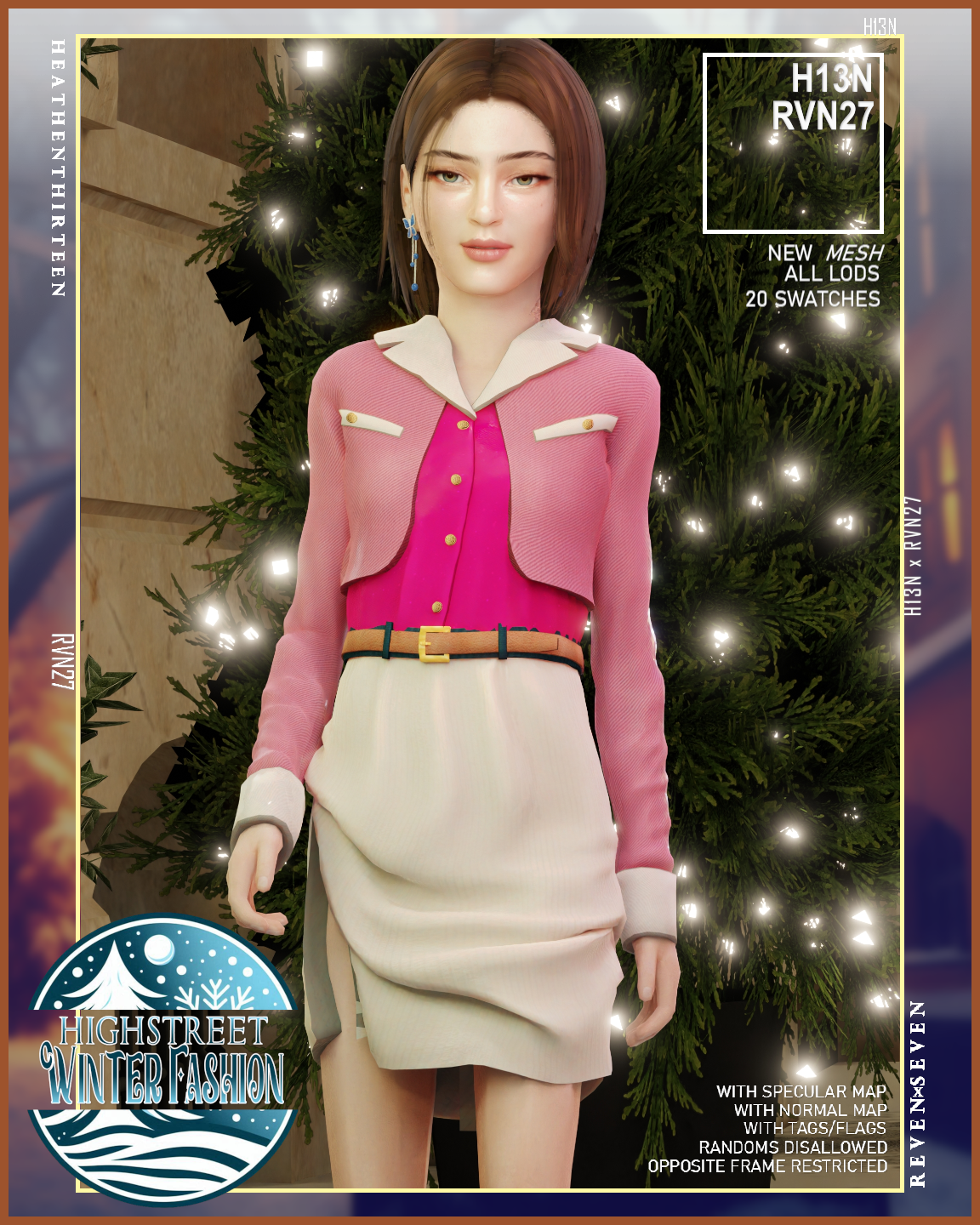 Girl's Notch Lapel Buttoned Winter Crop Coat Jacket at The Sims 4 Nexus ...
