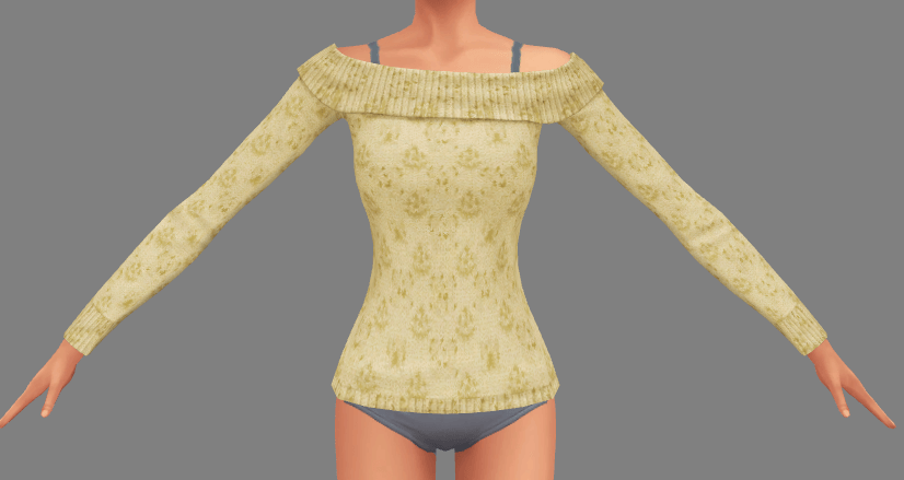 Off Shoulder Mohair Knit Sweater - Gallery - The Sims 4 Create a Sim - CurseForge