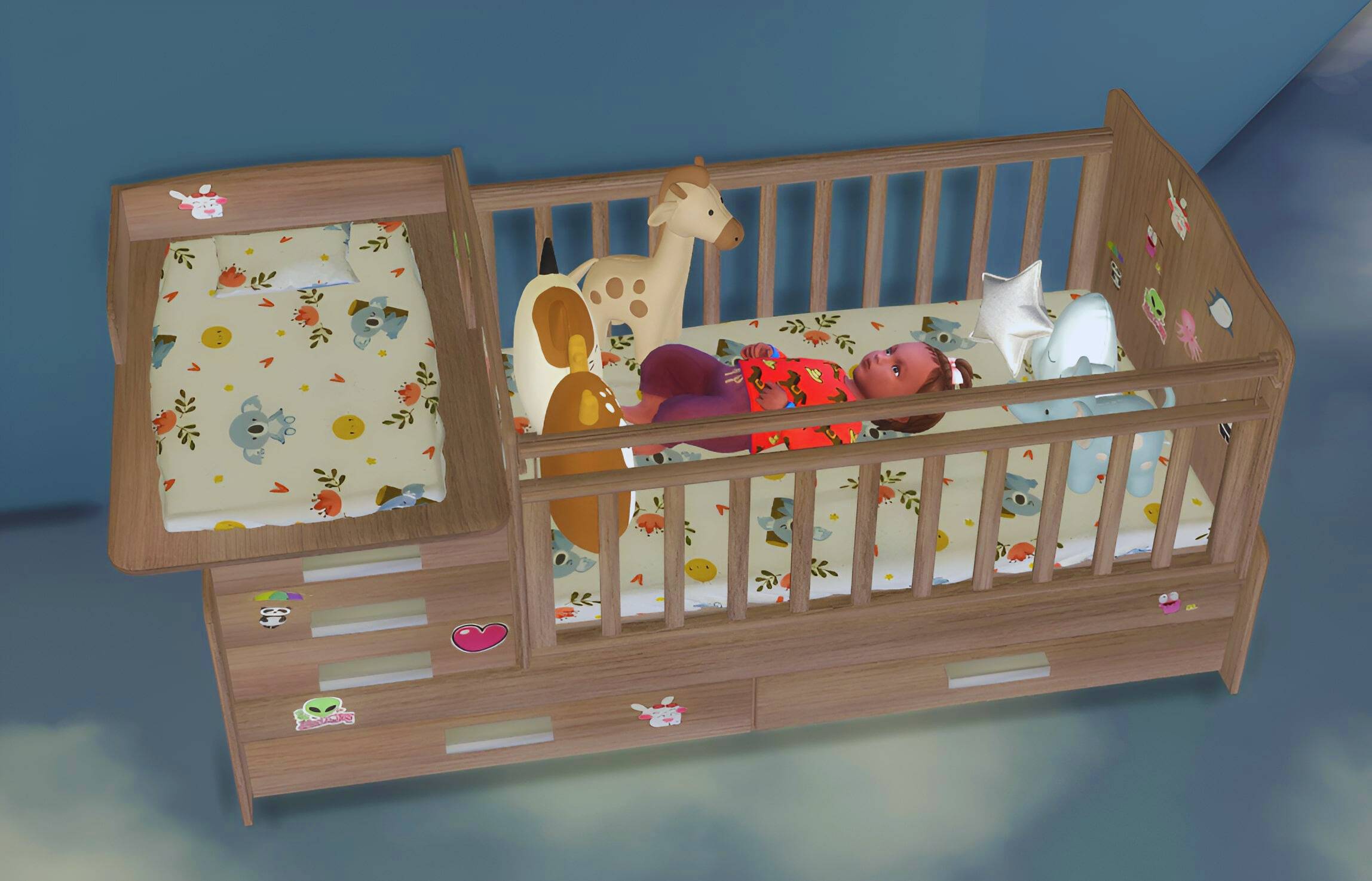 Baby crib with stickers - The Sims 4 Build / Buy - CurseForge