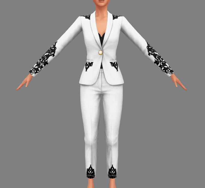Luxury Suit with Lace Details in Jewel tones - Gallery - The Sims 4 ...