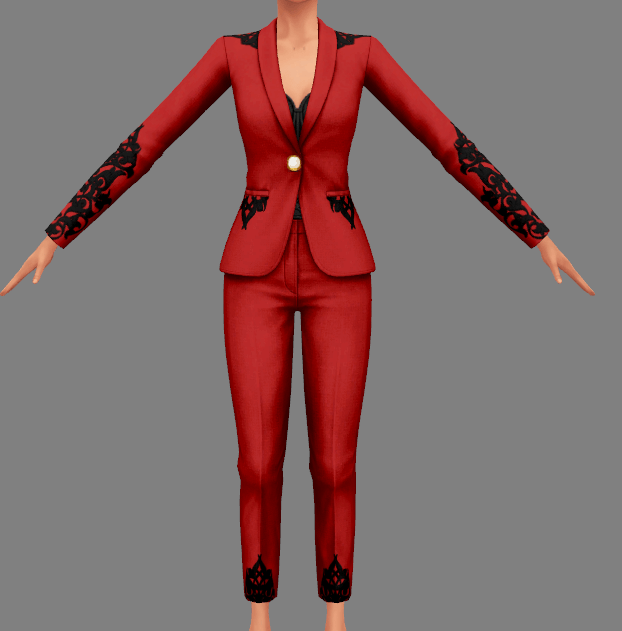 Luxury Suit with Lace Details in Jewel tones - Gallery - The Sims 4 ...
